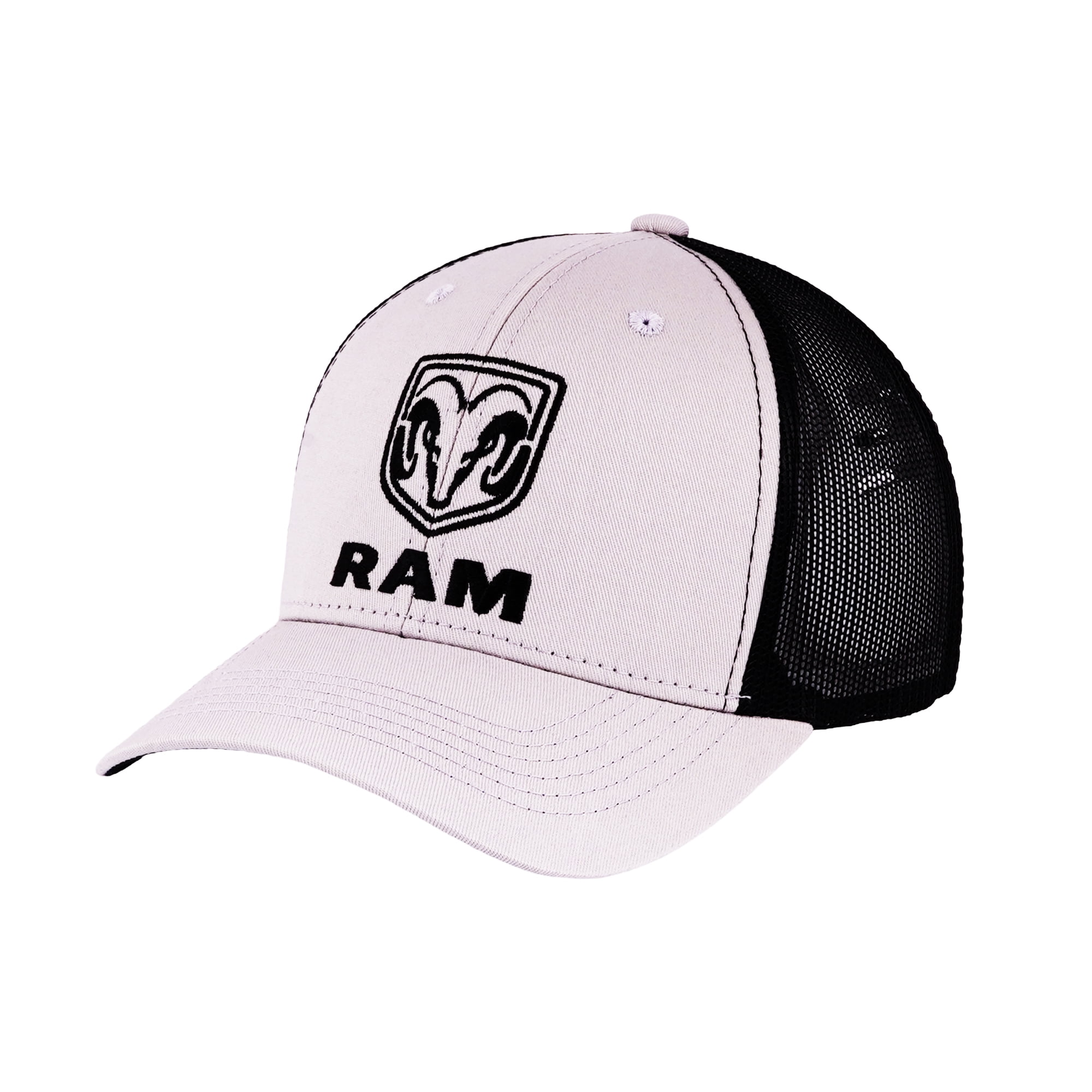 RAM Trucks Logo Grey & Black Mesh Trucker Curved Bill Adjustable ...