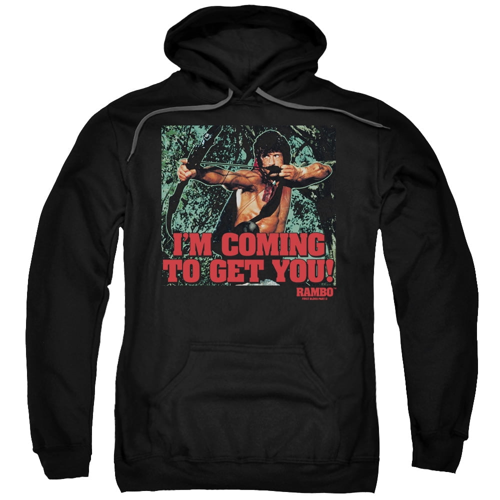 RAMBO:FIRST BLOOD II/I'M COMING-ADULT PULL-OVER HOODIE-BLACK-XL ...