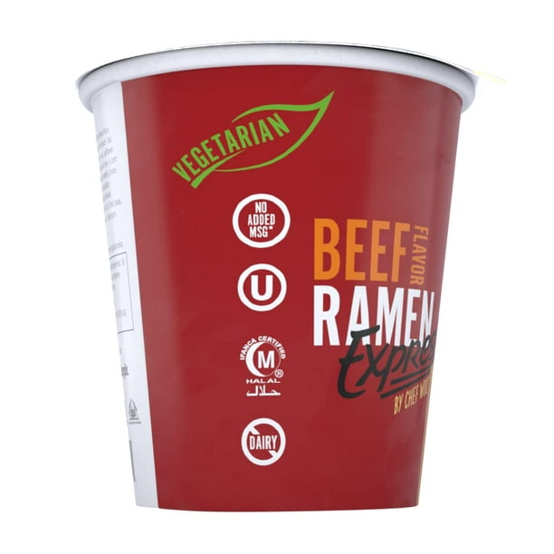 RAMEN EXPRESS Ramen Cup Noodles, Vegetarian, Egg and Dairy-Free, Beef ...