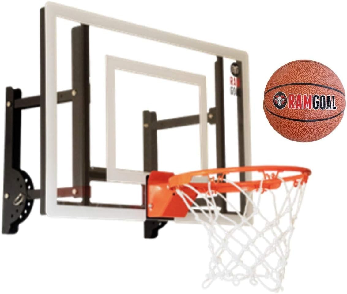 RAMGOAL Indoor Mini Basketball Hoop and Ball, Adjustable, Wall-Mounted ...