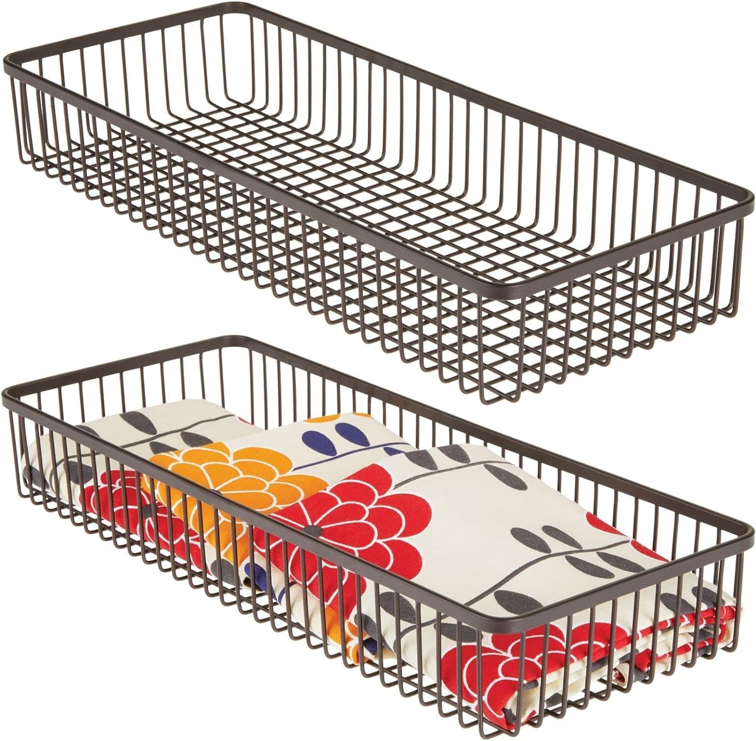 RAMNATH Metal Farmhouse Kitchen Cabinet Drawer Organizer Basket Tray ...
