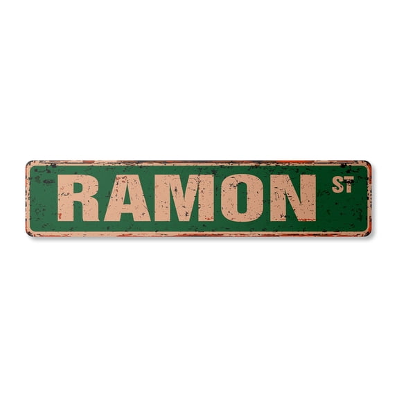 RAMON Vintage Plastic Street Sign Childrens Name Room Sign | Indoor ...