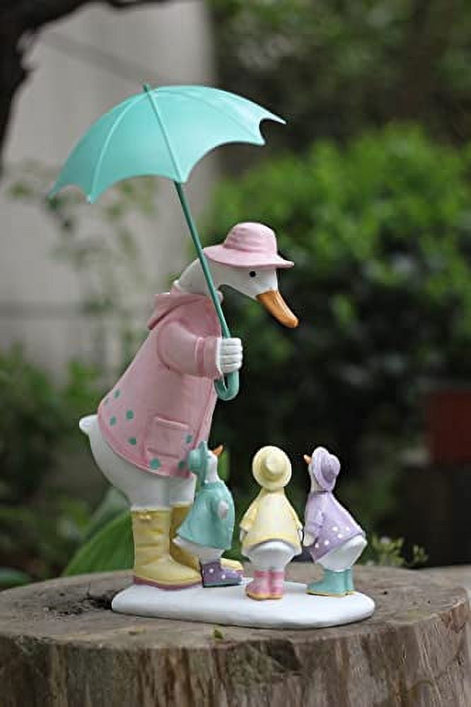 RAN Outdoor Garden Statue Umbrella Duck Family Cute White Goose Animal ...