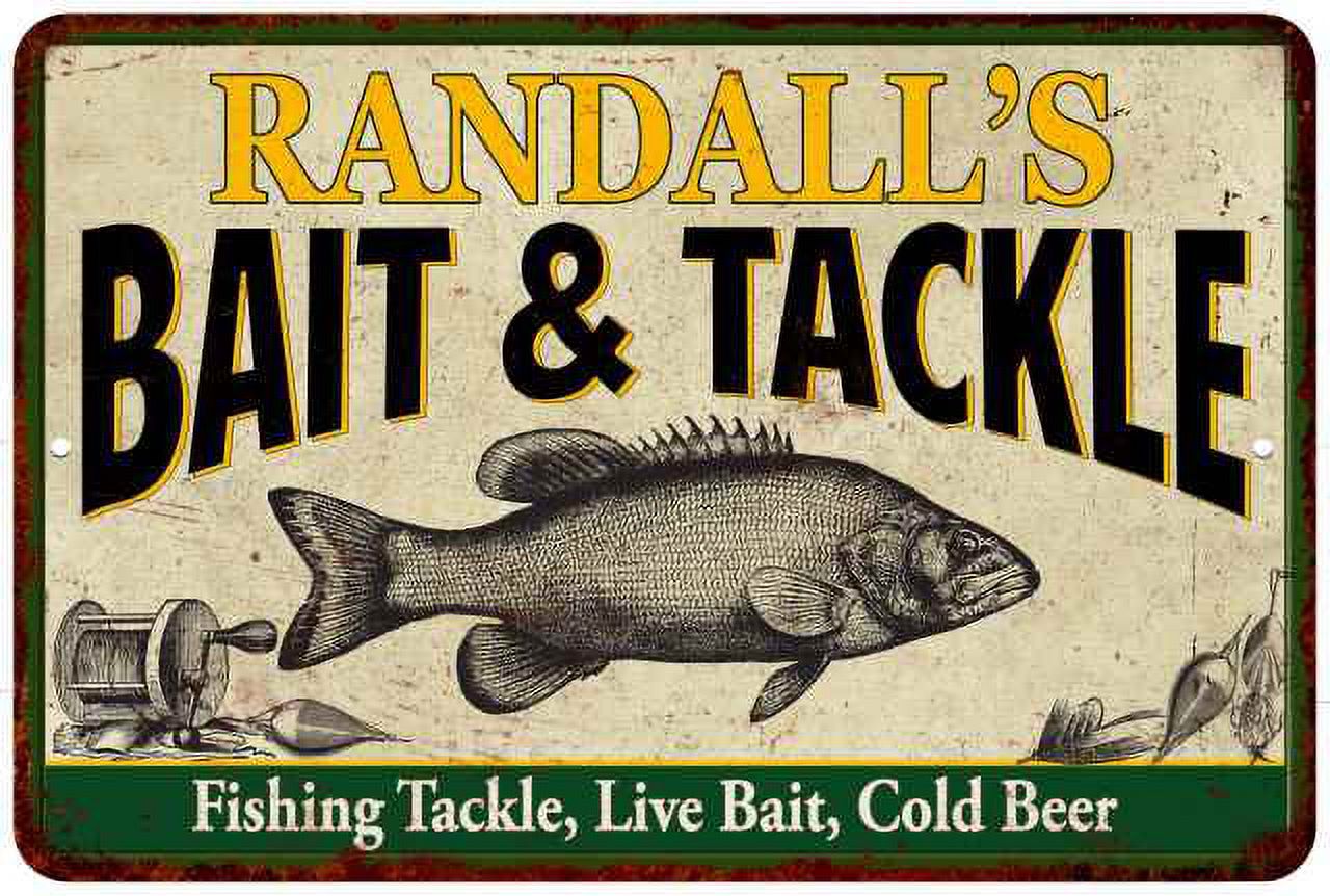 RANDALL'S Bait & Tackle Sign 8 x 12 High Gloss Metal 208120016142 ...