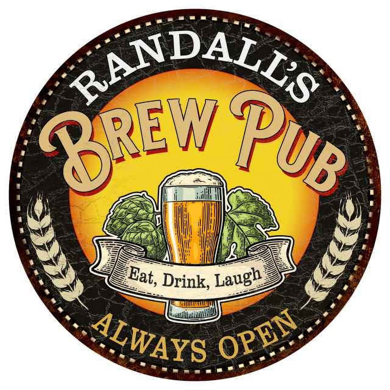 RANDALL'S Beer Pub Man Cave Metal Sign Home Decor 14 inch Round ...