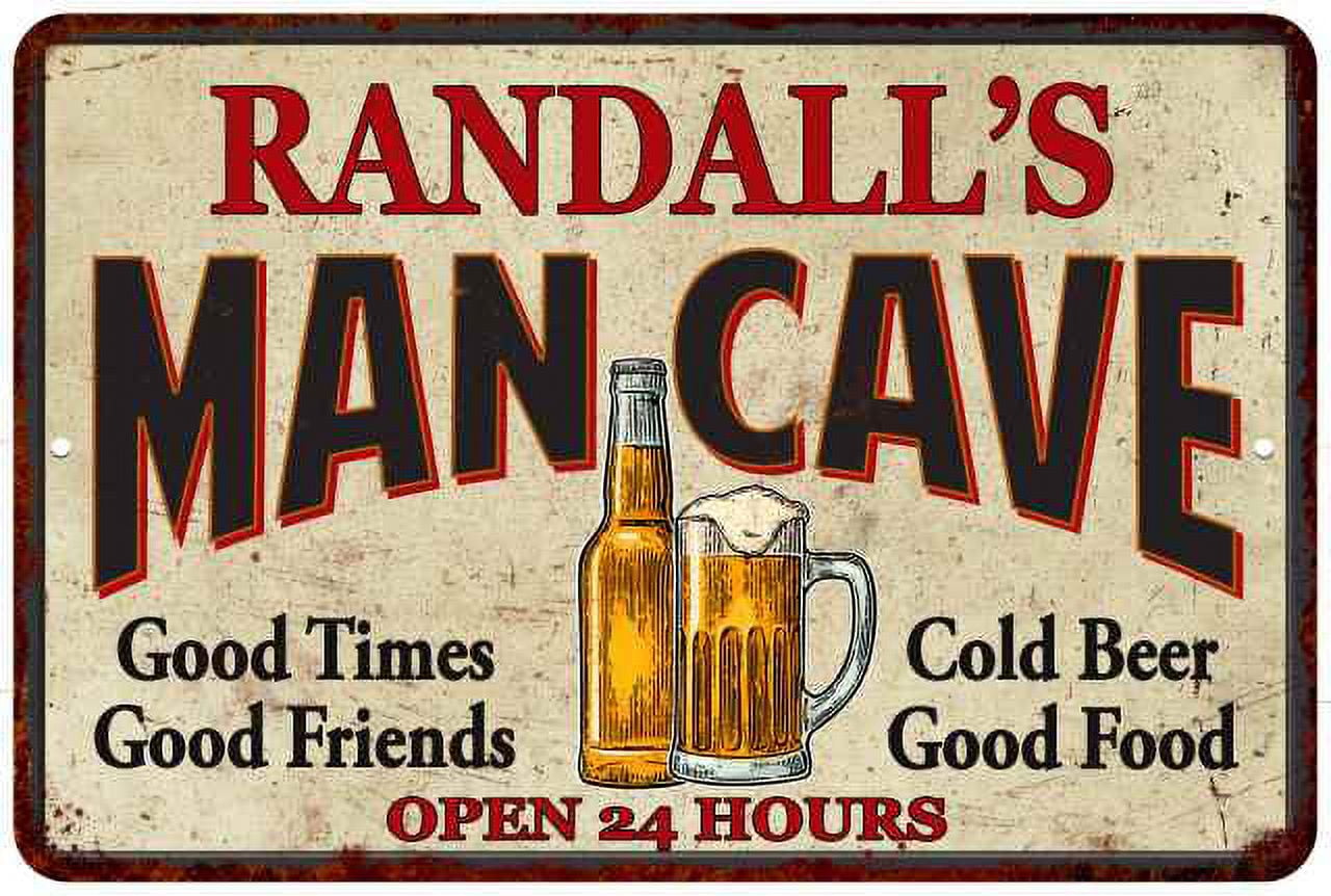 RANDALL'S Man Cave Sign 12 x 18 Matte Finish Metal 112180011142 ...