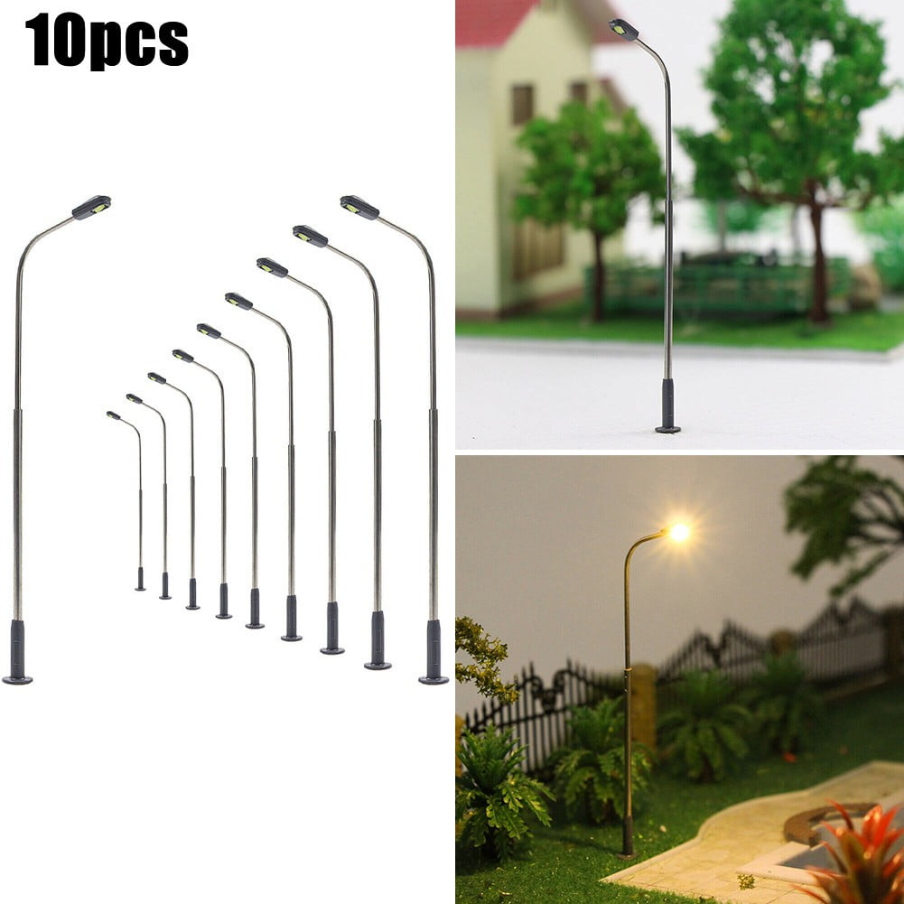 RANME 10Pcs Model Railway Warm White Lamps Post Street Light Single ...