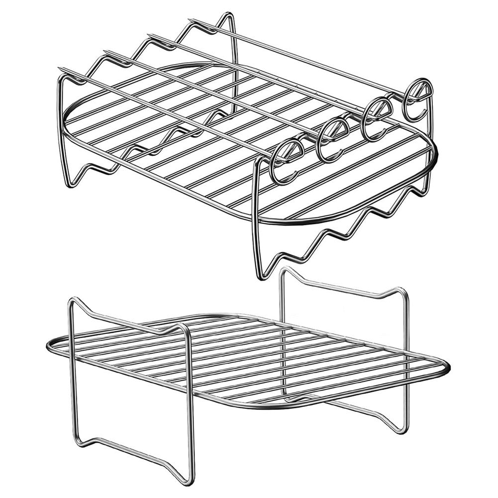 RANME For Double-Layer Air Fryer Rack With Bbq Skewers - Expand Cooking ...