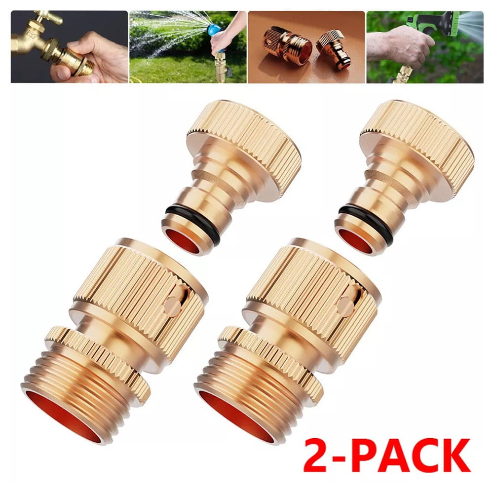 RANME Heavy-Duty Solid Brass Garden Hose Quick Connectors - Leak-Free ...