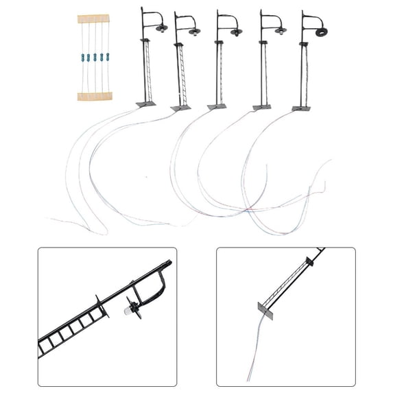 RANME Model Light Posts Lamps Posts 3V Dc Or Ac Metal & Plastic N Gauge ...