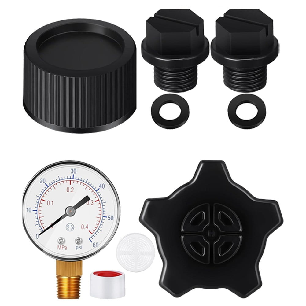 RANME Pool Pump Pressure Gauge Kit Replacement Gauge Drain Cover ...