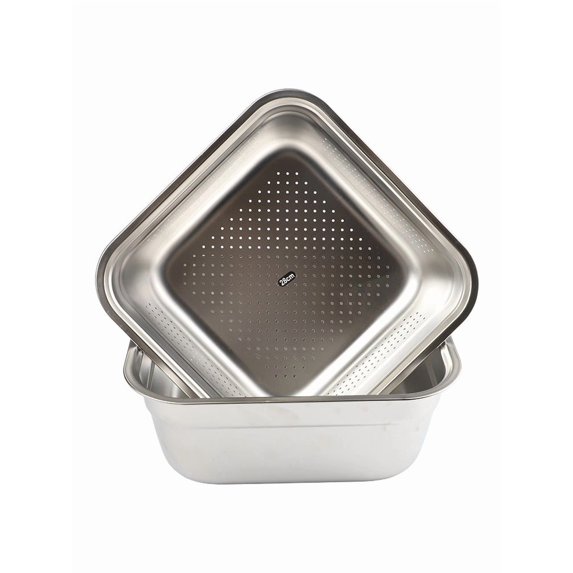RANME Stainless Steel Drain Basin Flat Bottom Punching Square Screen ...