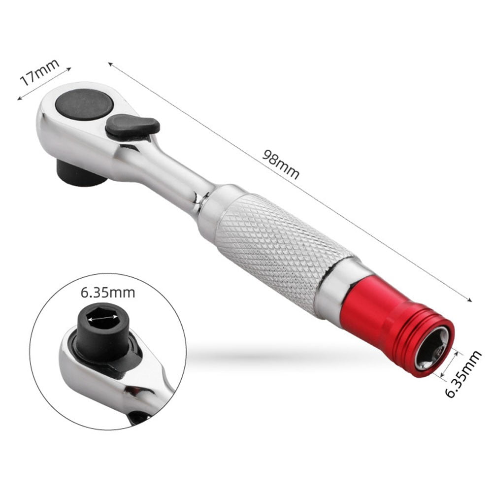 RANMEI 1/4 Inch Small Double-Ended Quick Ratchet Wrench Rod Screwdriver ...