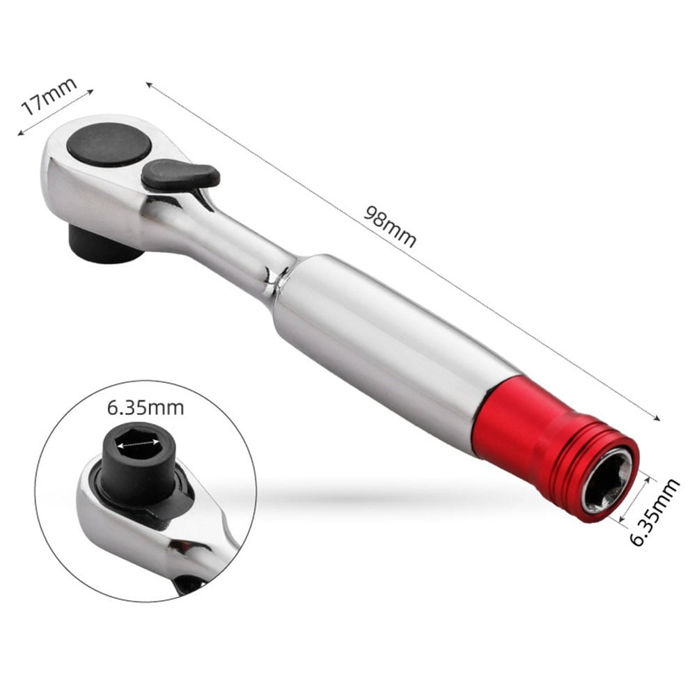 RANMEI 1/4 Inch Small Double-Ended Quick Ratchet Wrench Rod Screwdriver ...