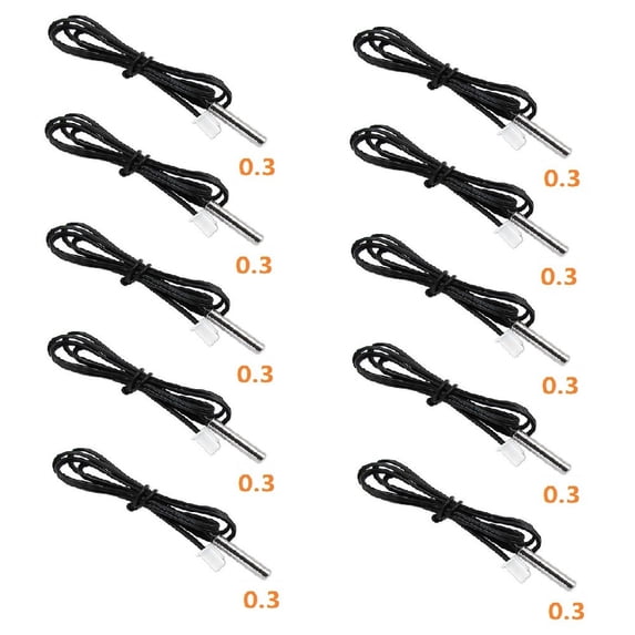 RANMEI 10Pcs 10K Ohm 1% 3435 Thermistor Temperature Sensor Cylinder ...
