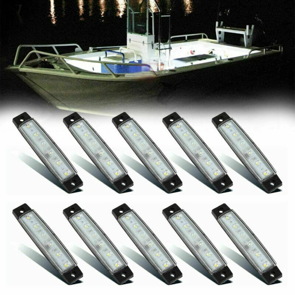 RANMEI 10Pcs Marine Boat Slim Strip Lights 6 Led Lamp Cabin Deck ...