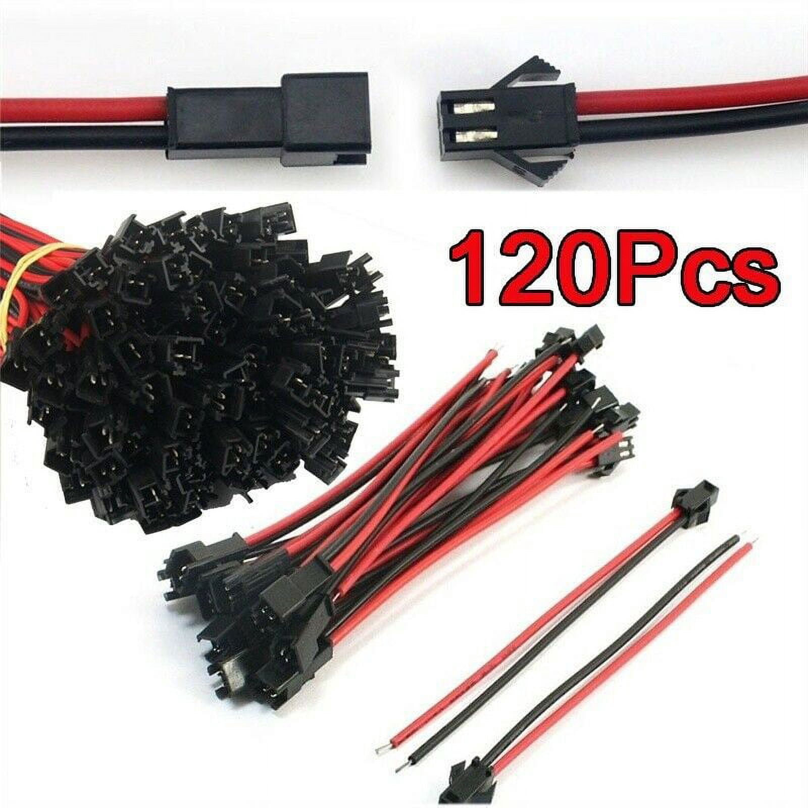 RANMEI 120pcs/60pairs 2Pin Male/Female Plug Cable Connector Terminal ...