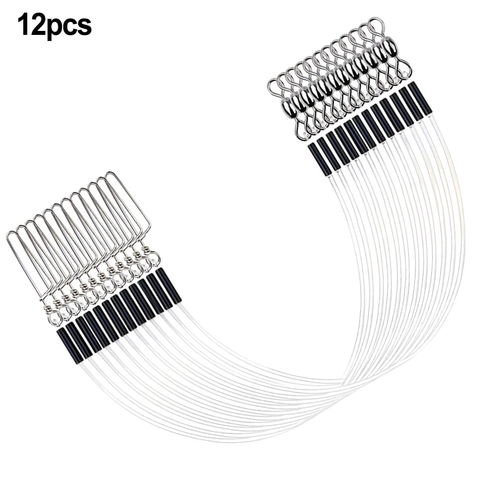 RANMEI 12Pcs Fishing Leaders Line With Swivel And Carabiner ...
