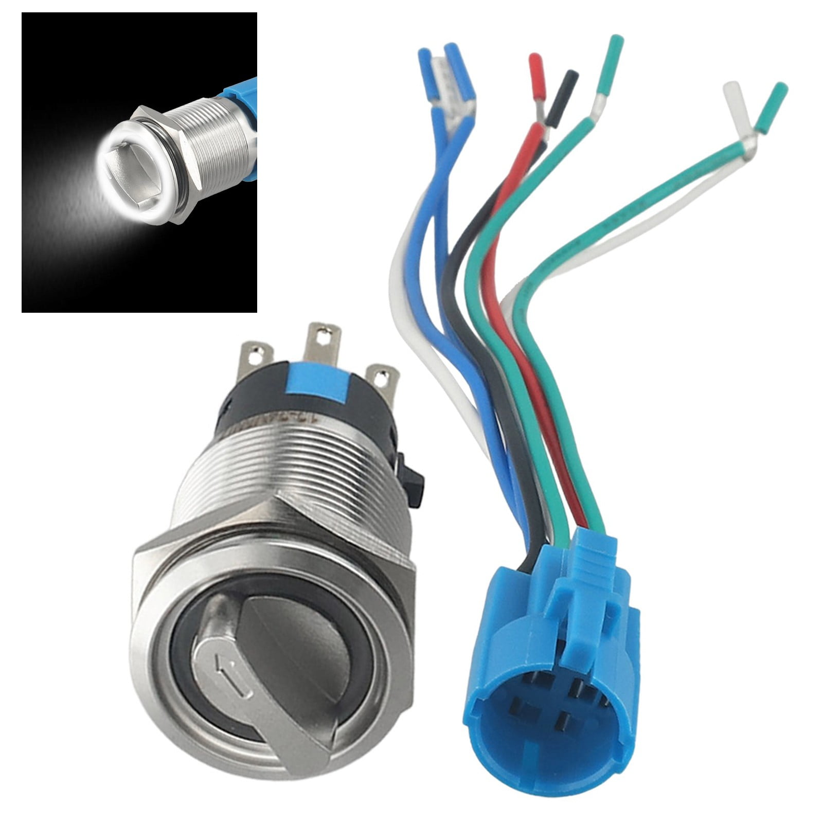 RANMEI 19Mm Selector Rotary Switch Latching 3 Positions 2No 2Nc 12-24V ...