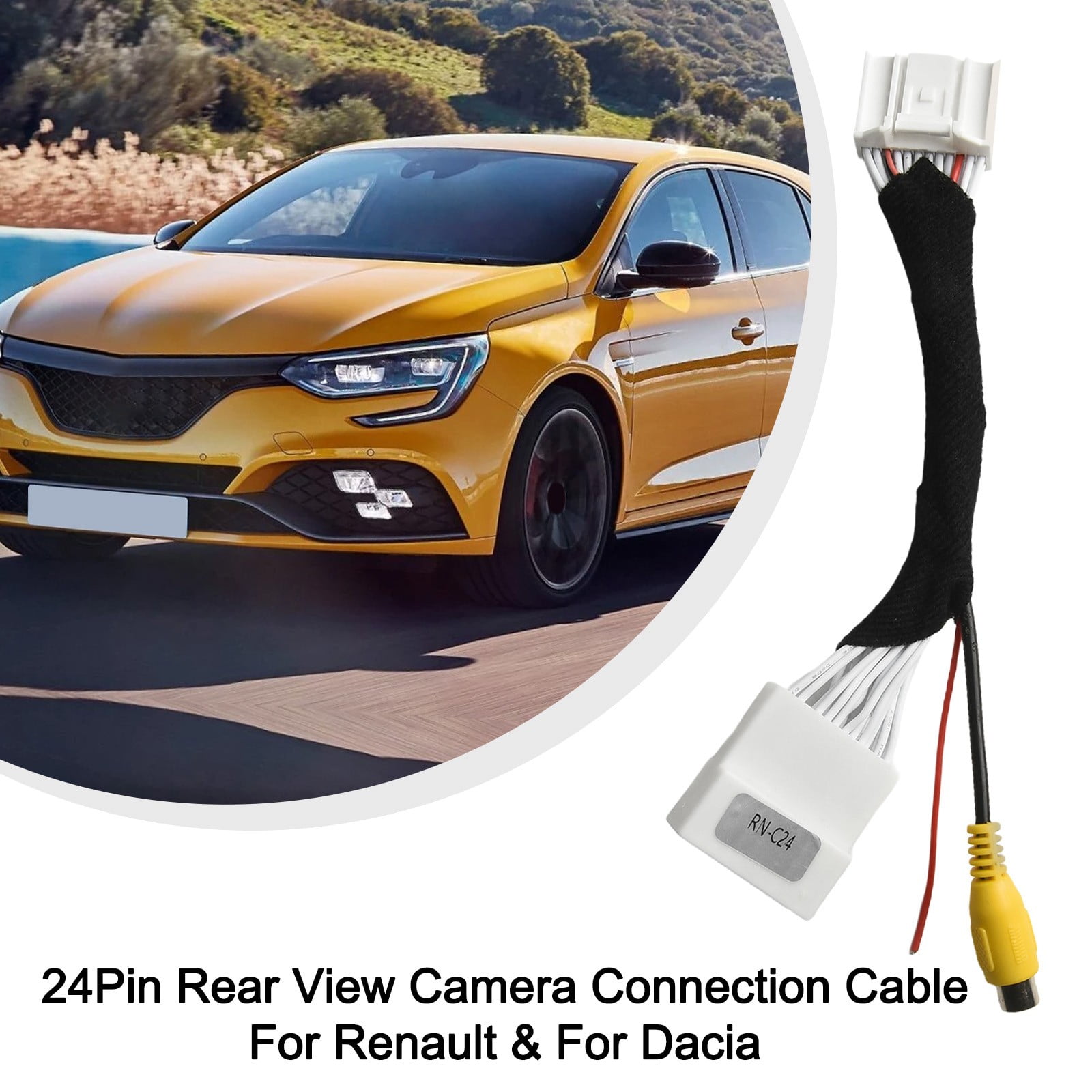 RANMEI 24Pin Car Rearview Camera Adaptor Wire For Renault- For Dacia ...