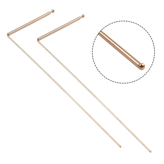 RANMEI 2X Pure Copper Dowsing Rod Metal Detector Rod Copper Probe For ...