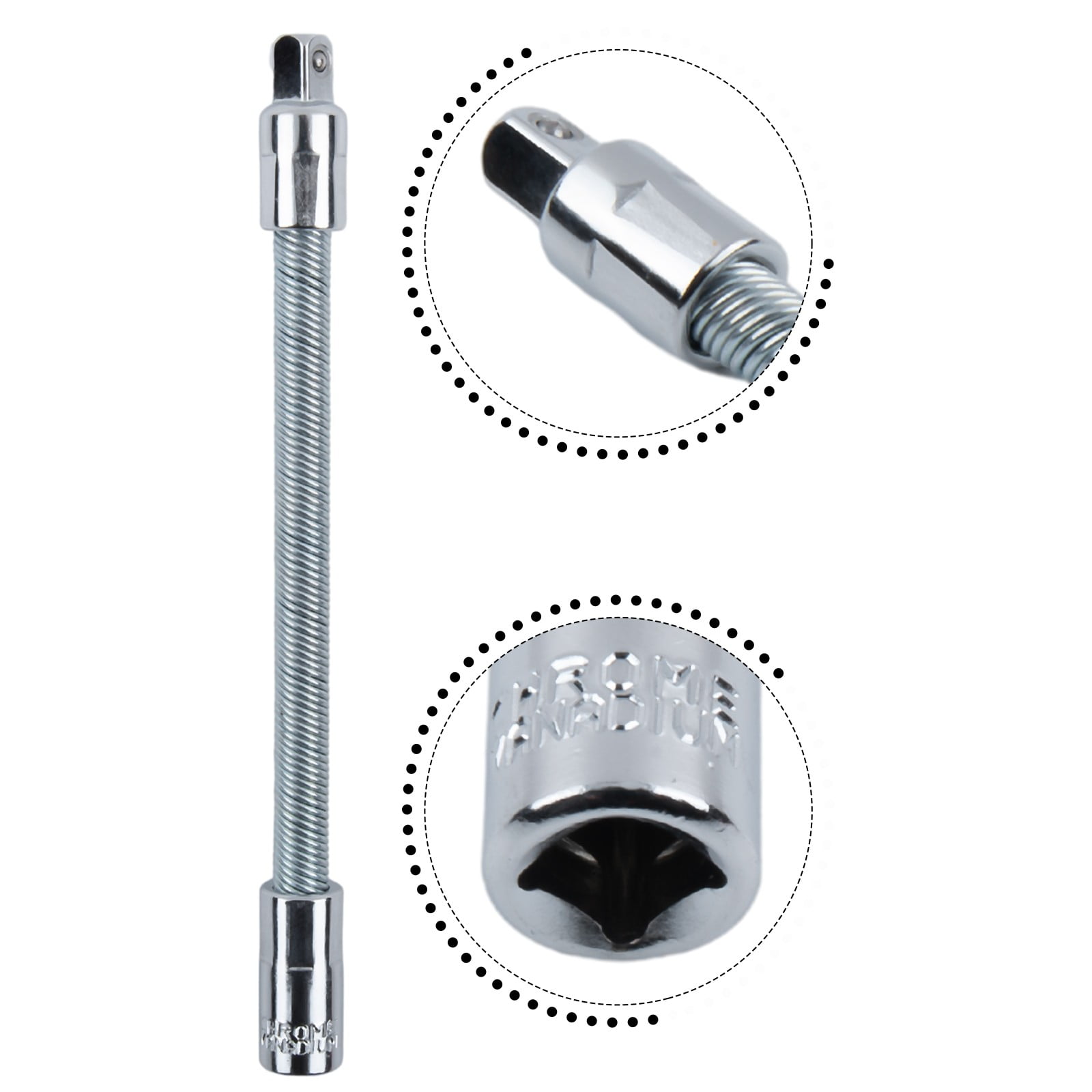 RANMEI 3/8\'\' 1/4 Inch Flexible Socket Adapter Extension Rod Ratchet ...