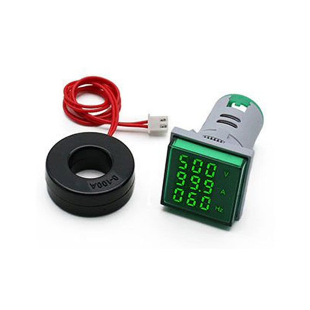 RANMEI 3-in-1 22mm digital voltmeter ammeter60-500V AC 0-100AHz current ...