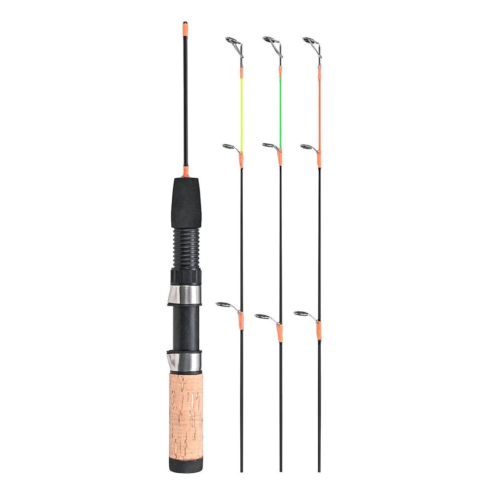 RANMEI 32-60Cm Ice Fishing Rod Cork Handle Soft-Hard Three Rod Tips ...