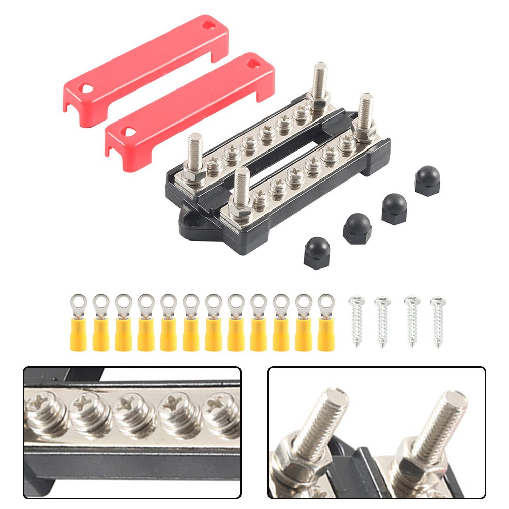 RANMEI 6-Way Double Busbar Rv Ship Busbar Terminal 150A Rv Modification ...