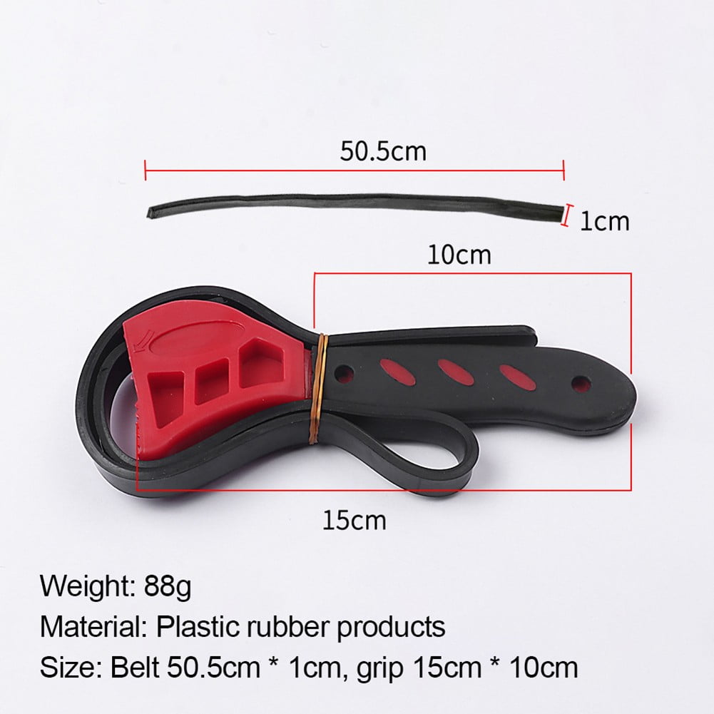 RANMEI 6Inch / 8 Inch Belt Wrench Oil Filter Spanner Set Rubber Band ...