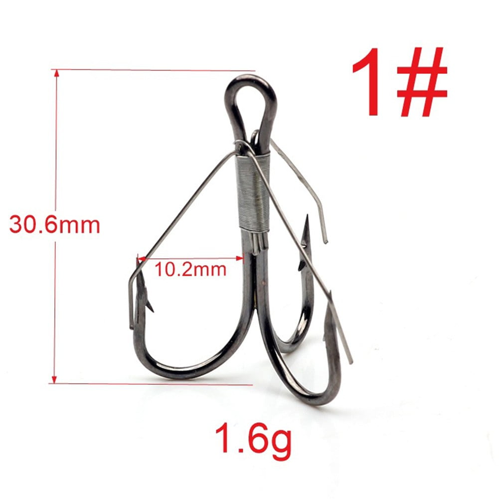 RANMEI 6Pcs Tying Wire Fishhook 30.6/27.5Mm Metal Tooth Guard Three ...