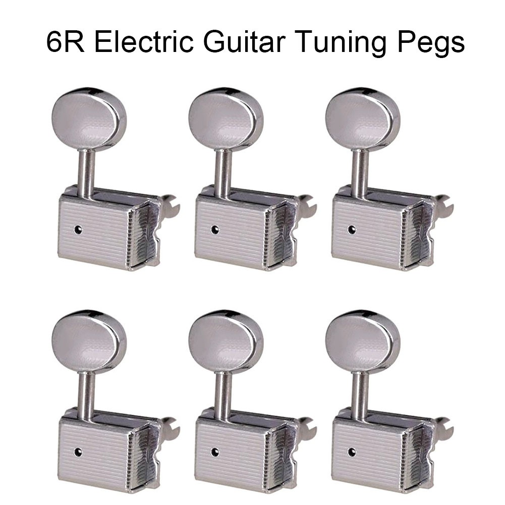 RANMEI 6R Vintage Style ST Electric Guitar Tuning Pegs Silver Tuner ...
