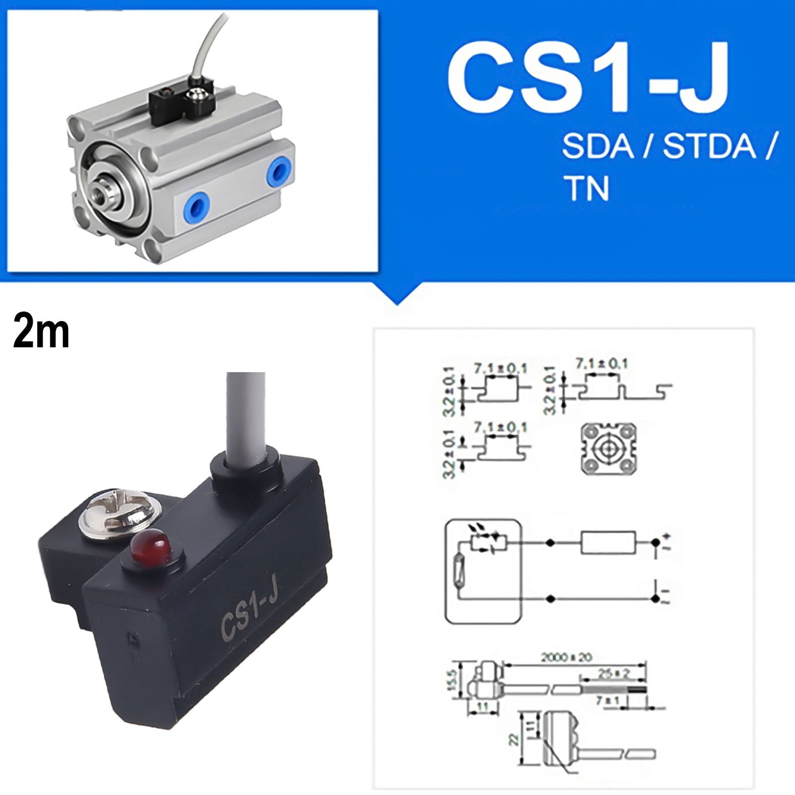 RANMEI Air Pneumatic Cylinder Magnetic Reed Switch Sensor Cs1-S G U Cs1 ...