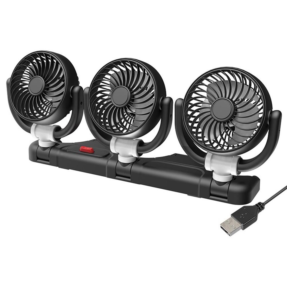 RANMEI Car Fan Cooling Car Fan 3 Heads 360° Car Fan Speed Adjustable ...