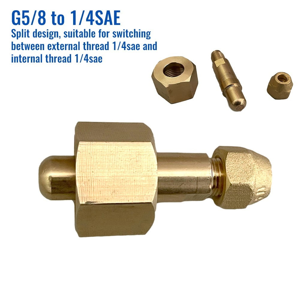 RANMEI G5/8, W21.8 To 1/4 Sae Portable Bottle Adapter Car Air Conditioning Adapter Muffler ...