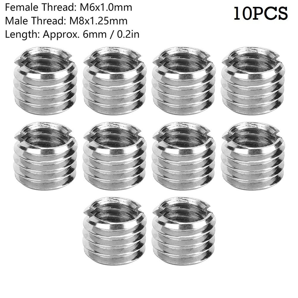 RANMEI Inserts Thread Reducer Stainless Steel Inner M6X1.0 Length 6MM ...