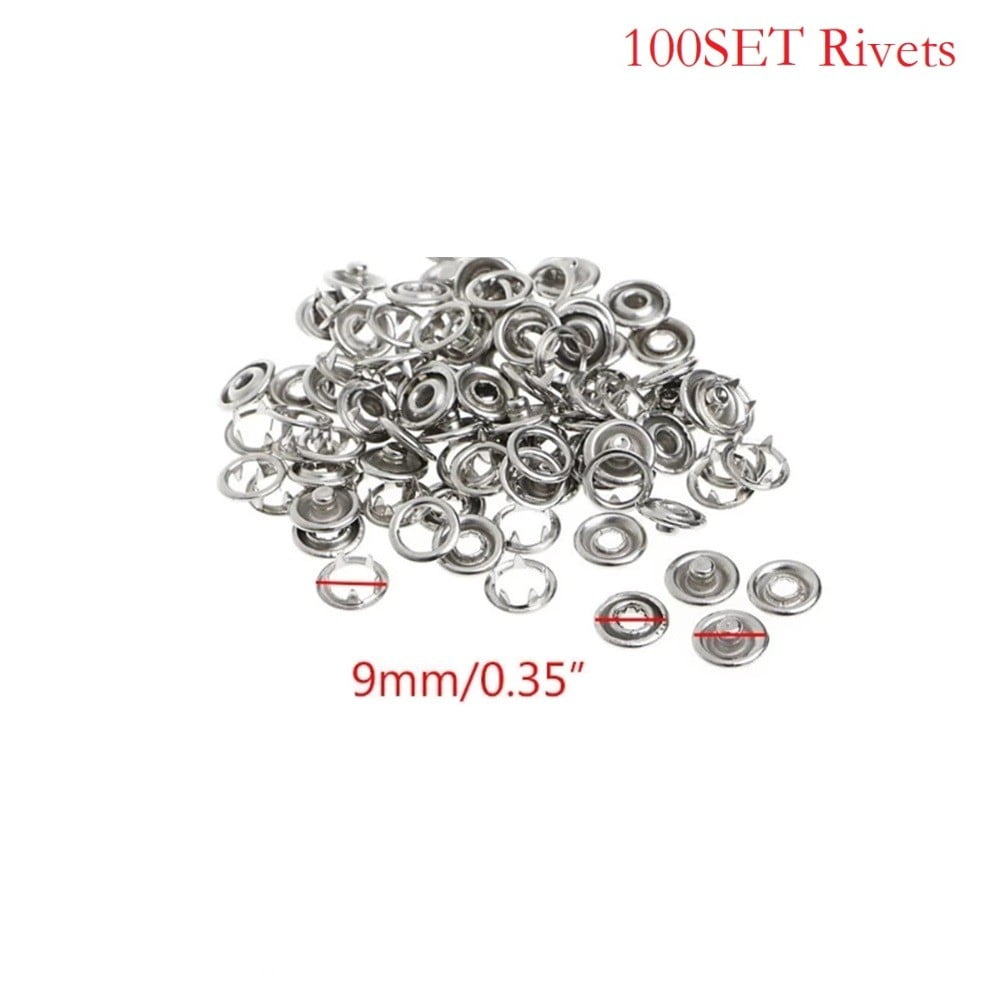 RANMEI Metal Sewing Button Hollow Prong Ring Press Studs Snap Fasteners ...