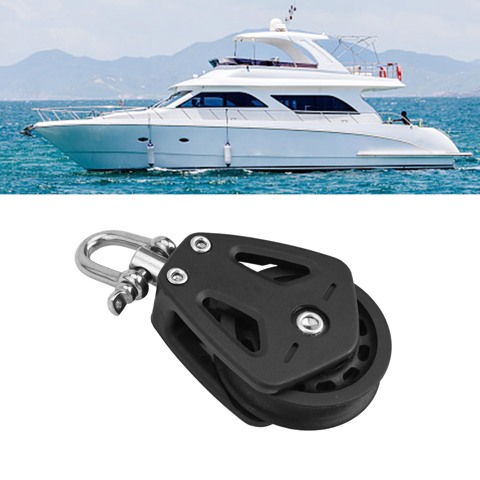 RANMEI Nylon Heavy Duty Rotating Pulley Block Designed For Sailboats ...