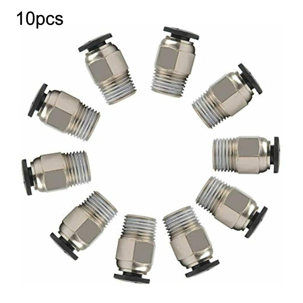 RANMEI Pneumatic Male Straight Connector Pc4M10 With Push In Ptfe Tube ...