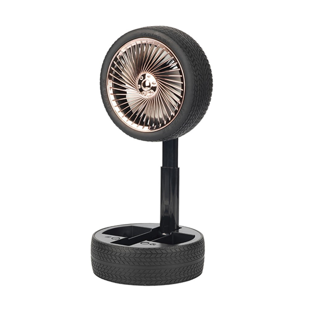 RANMEI Retro Tire Fan With Night Light: Usb Rechargeable, 3 Speed Modes ...