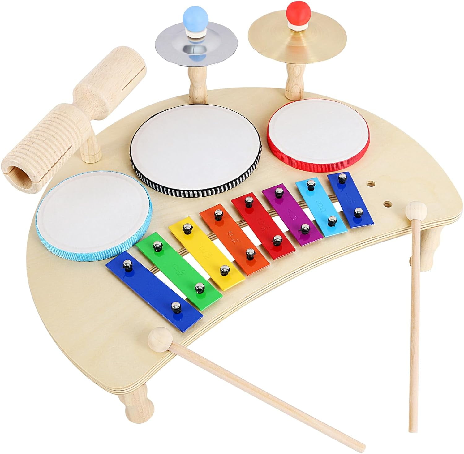 RANMING Xylophone 8 Notes Glockenspiel Xylophone,9 in 1 Wooden ...