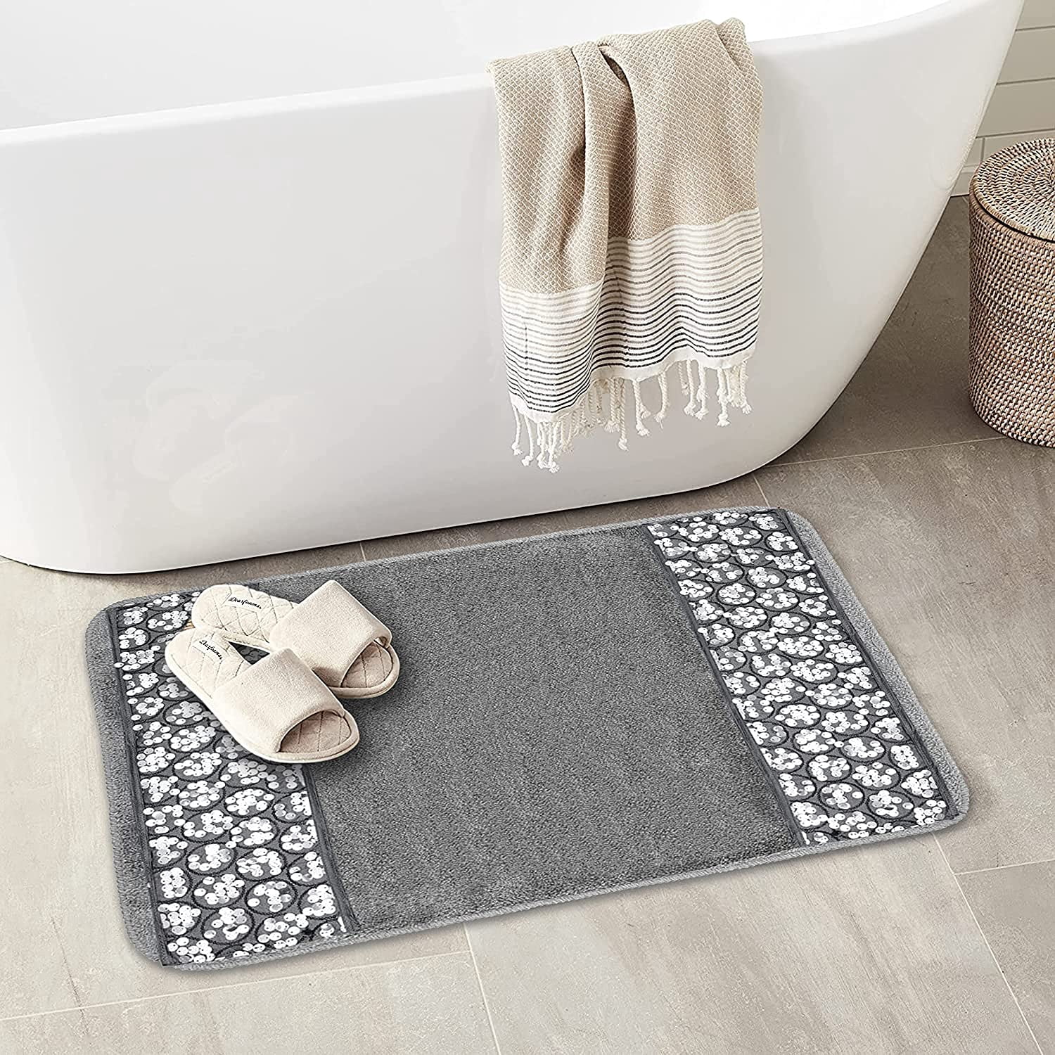 RANOIUE Sinatra Modern Bathroom Rug Classic Luxury Bath Rug ...