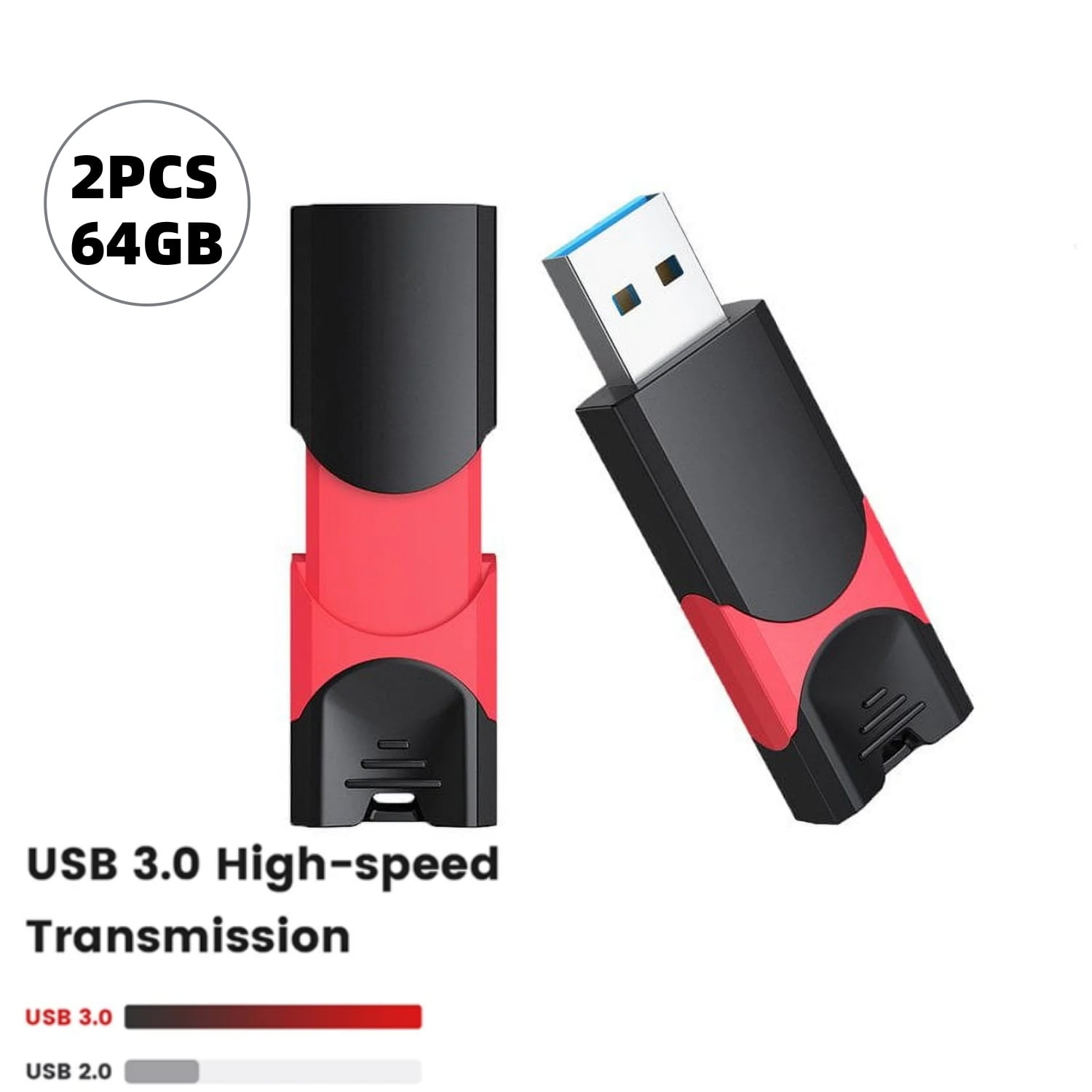RAOYI 2 Pack 64GB USB 3.0 Flash Drives Thumb Drive Bulk Memory Stick ...