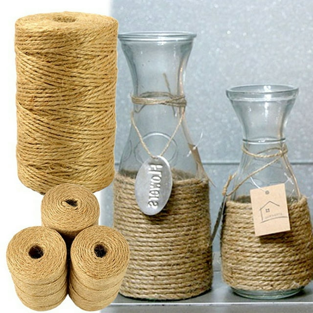 RAOx 100M Jute Twine Natural 2mm String Cord Wedding Decoration Crafts ...