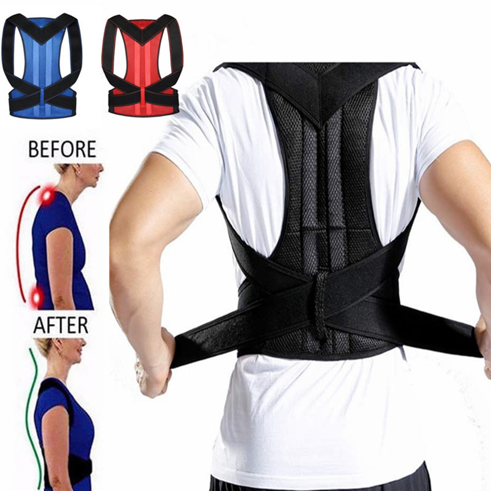 RAOx Back Brace Belt Correct Posture Adjustable Buckles Lightweight ...