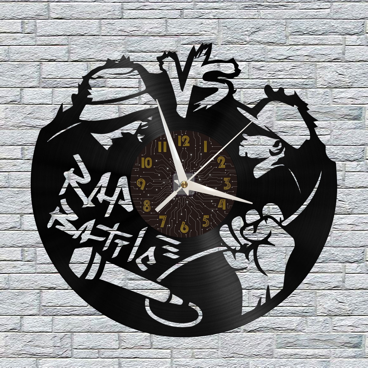 RAP Battle VS Theme Vinyl Wall Clock, Vinyl Record Clock Wall Art ...
