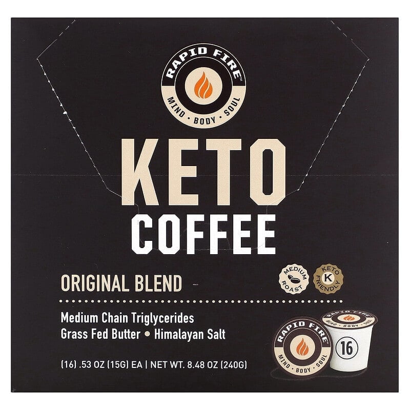 RAPIDFIRE, Keto Coffee Pods, Original Blend, Medium Roast, 16 Pods, 0. ...
