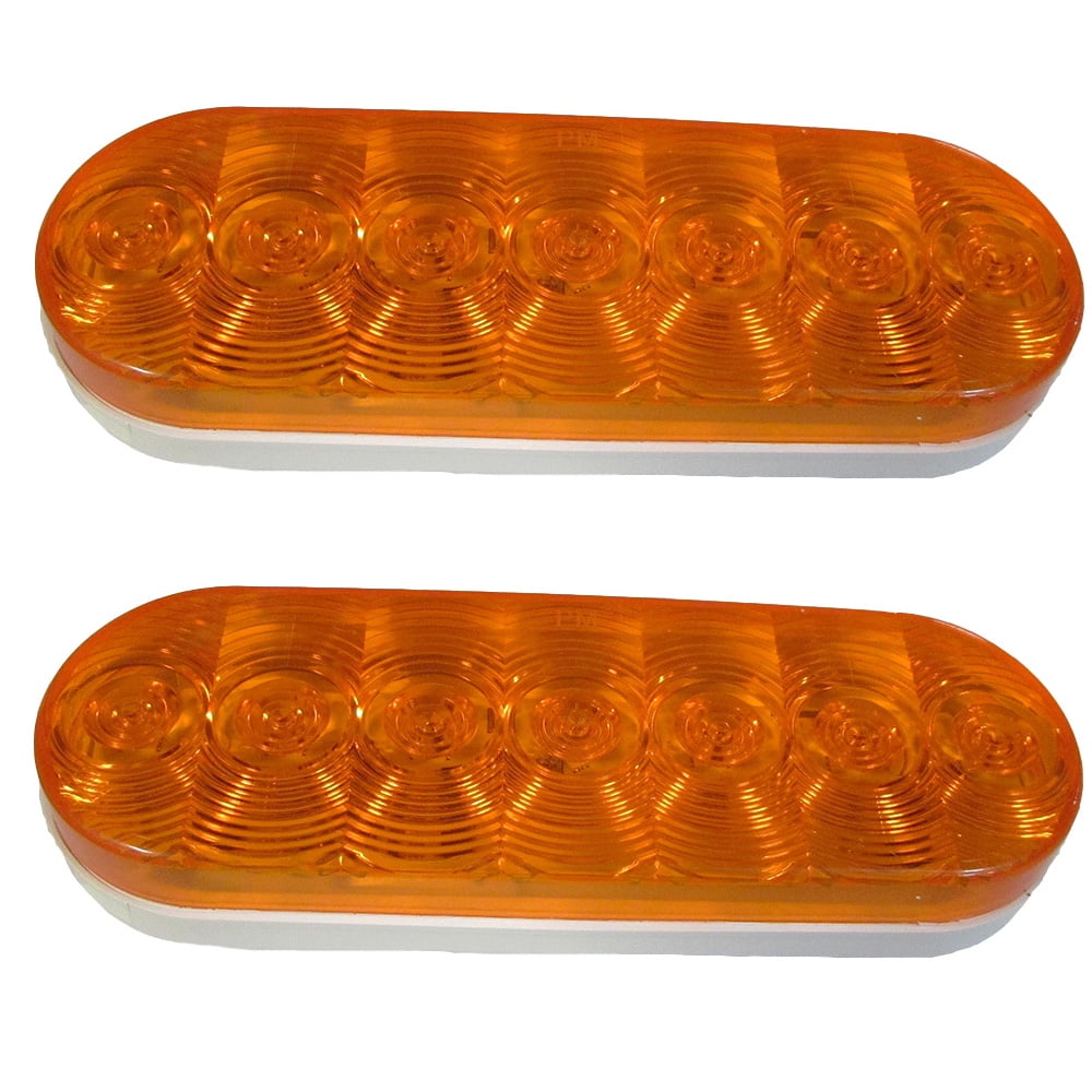 RAParts 019-03-300 (2) Two New Orange 6" Oval 12 Volt LED Lights STT ...