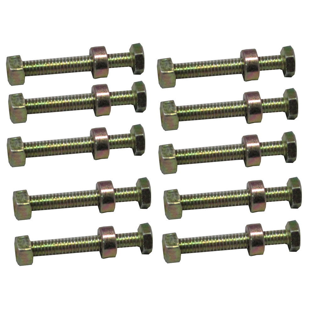 RAParts 10 Pack Replacement Snow Blower Shear Pin with Nut & Spacer ...