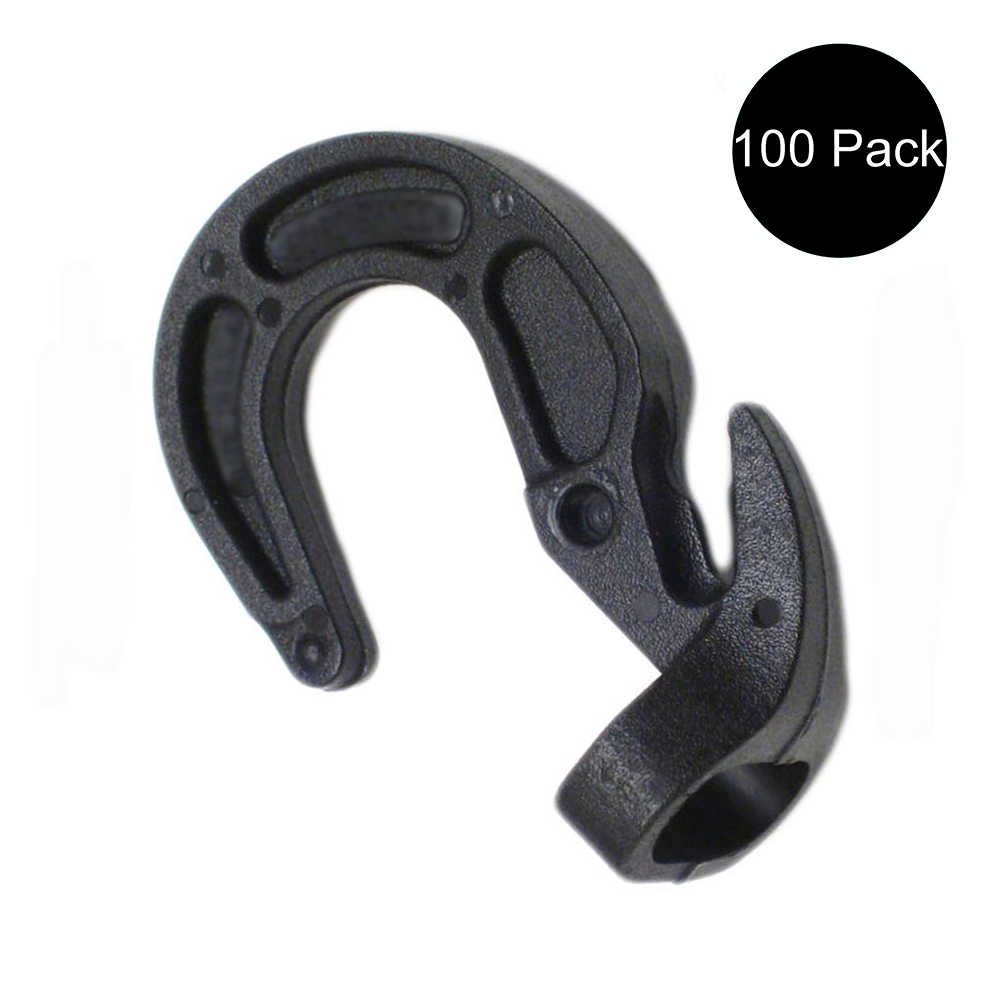 RAParts (100 Pack) Heavy Duty Shock Cord Bungee Rope Hooks Black ...